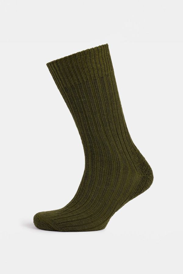 Cushioned Wool Walking Sock - Olive - Community Clothing