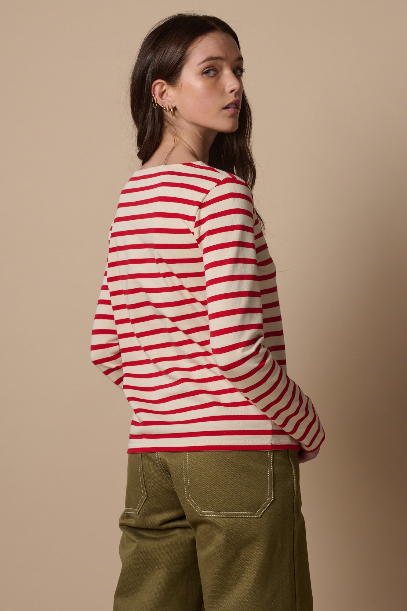 Women's Breton - Ecru/Flame Red - Community Clothing