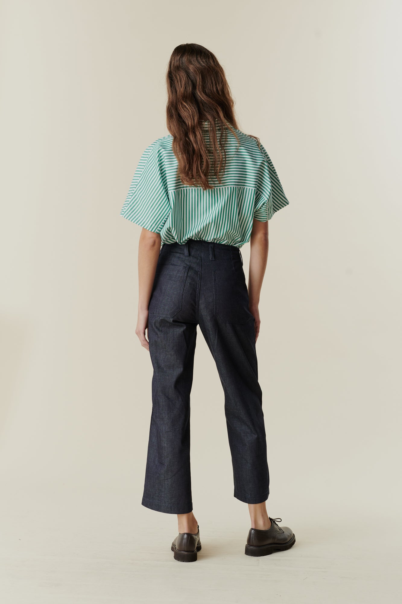 Women's Cropped Work Trousers - Denim - Community Clothing