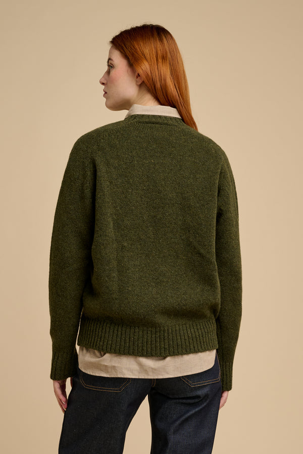 Women's Shetland Jumper - Olive - Community Clothing