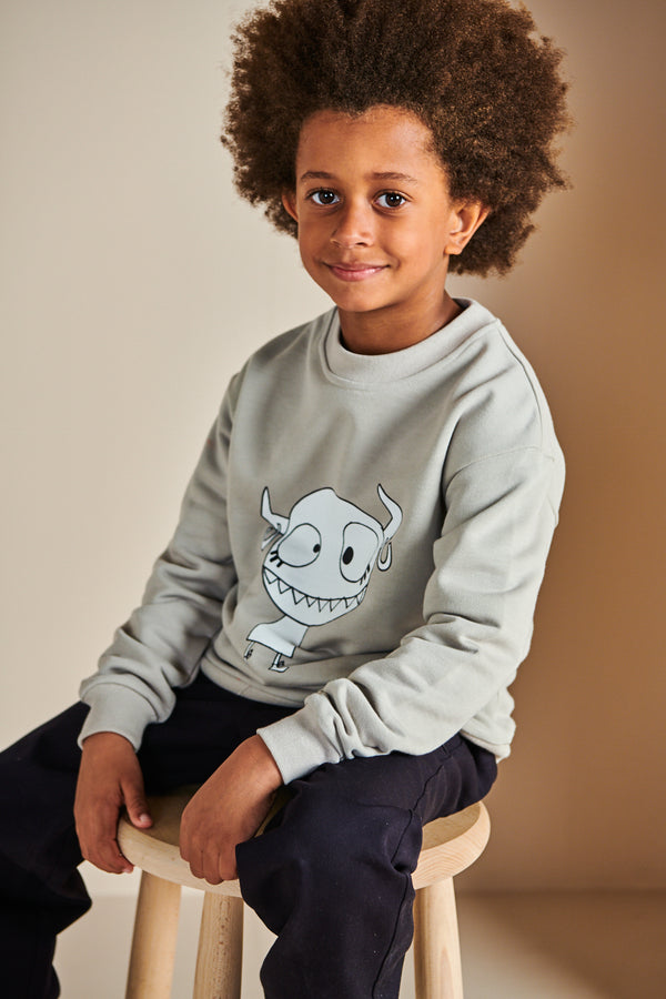 Kids Grunhilda Sweatshirt Plastic Free - Stone - Community Clothing