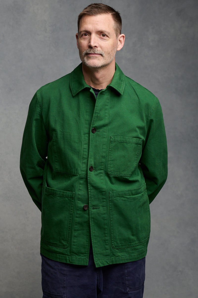 Men's Chore Jacket - Bottle Green - Community Clothing