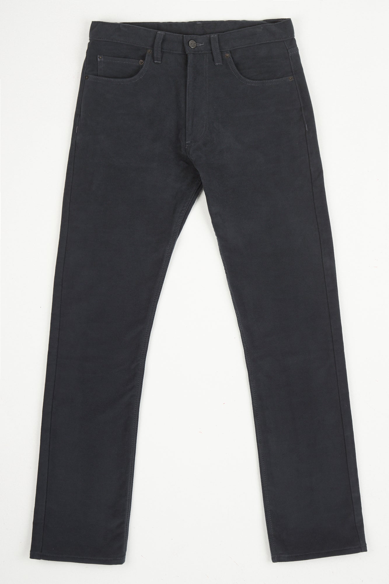 Men's Straight Cut 100% Cotton Moleskin Five Pocket Jeans - Slate Grey ...
