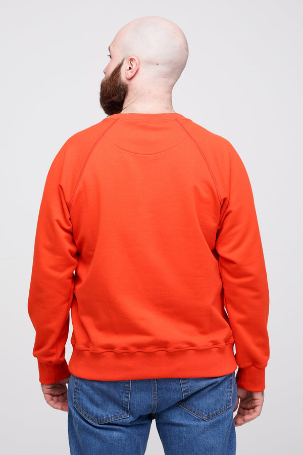 Men's Raglan Sweatshirt - Flame Red - Community Clothing