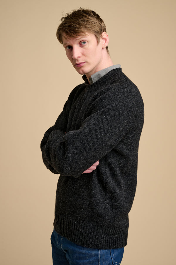 Men's Shetland Jumper - Charcoal - Community Clothing