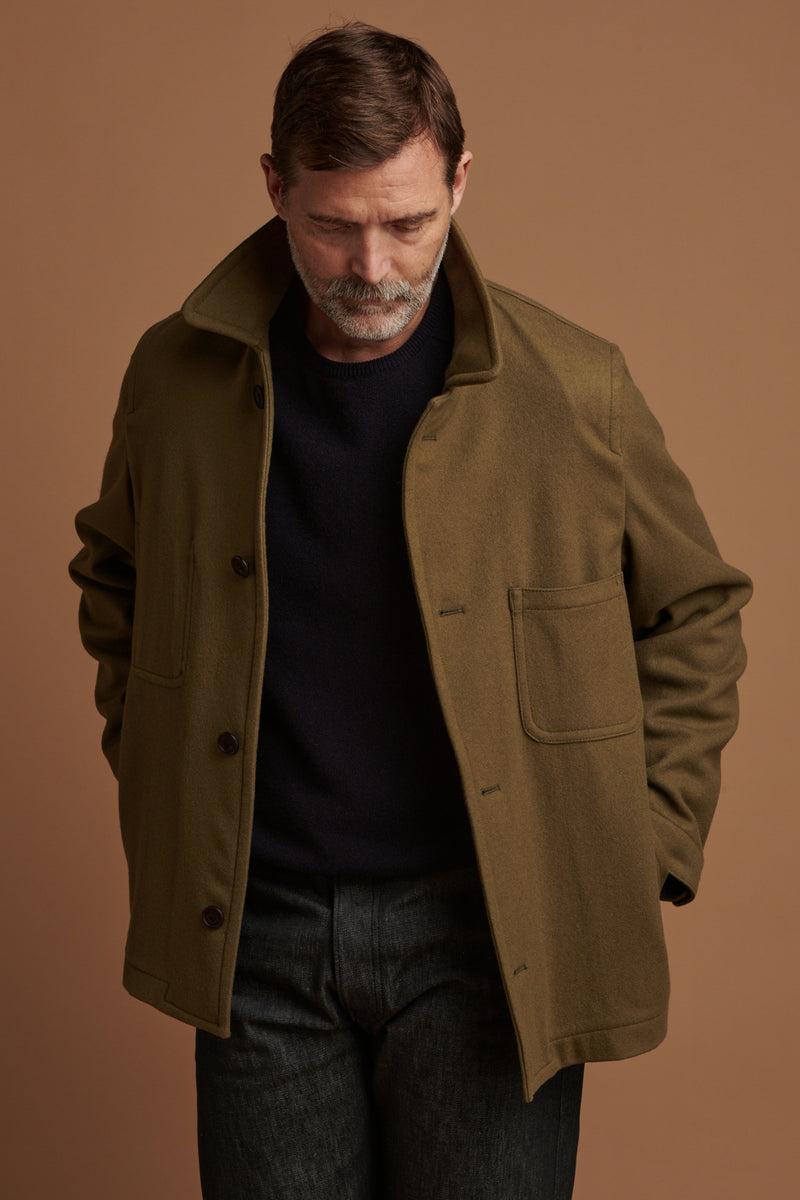 Men's Arthur Wool Chore Jacket - Olive - Community Clothing