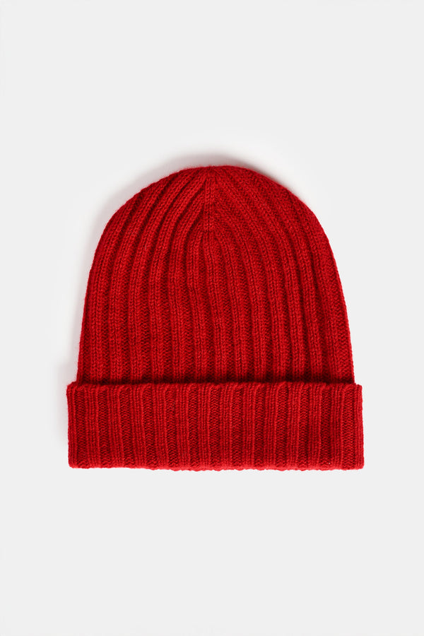 Lambswool Beanie Hat - Red - Community Clothing